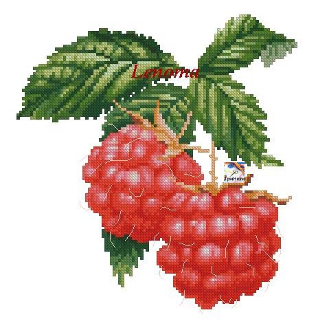 Вышивка Малина крестом, схема в PDF №10606